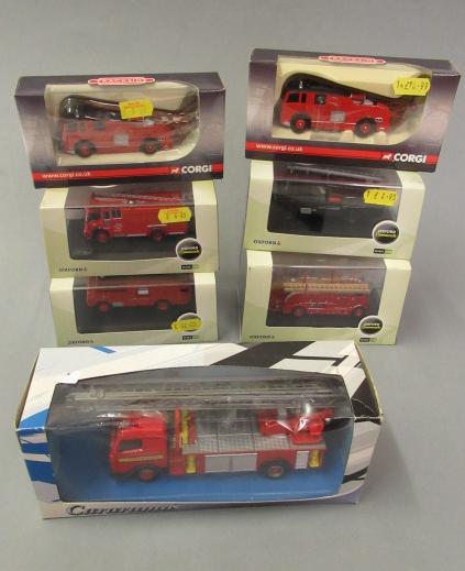 Twelve fire engine models by oxford | Hartleys Auctioneers & Valuers