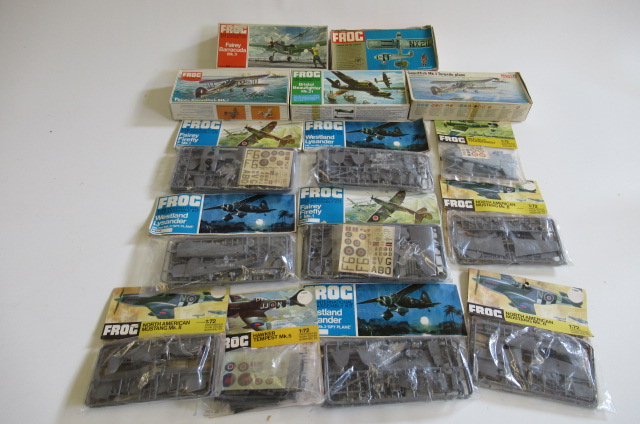 Fifteen vintage frog plastic kits of model aircraft including the ...