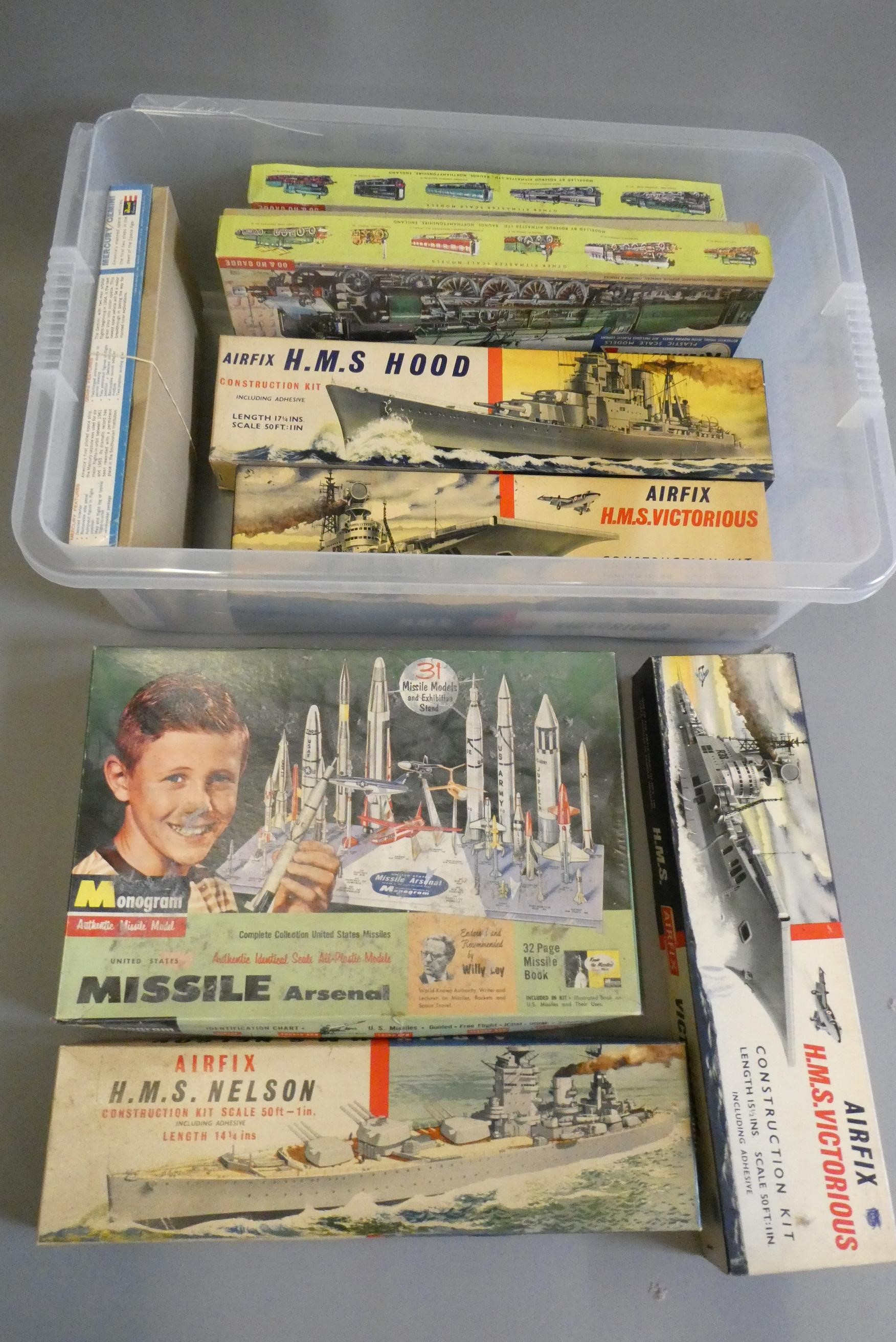 A large quantity of early plastic construction kits by revell ...
