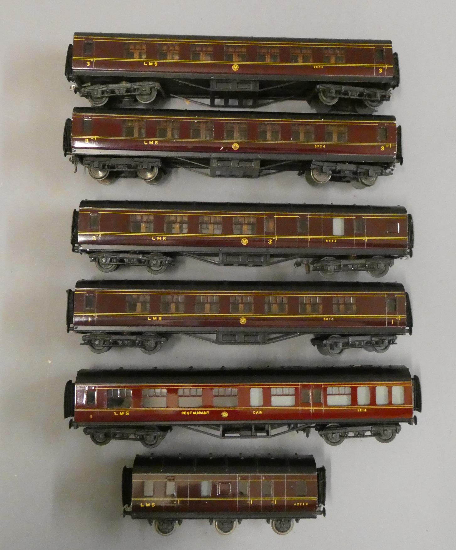 Eight oo exley lms coaches comprising; two 3rd class corridors ...