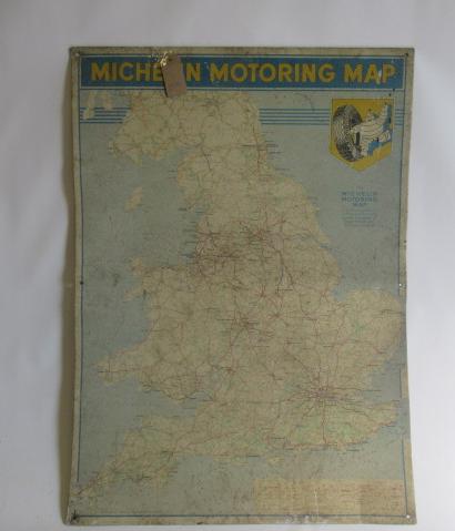 Michelin motoring map of britain printed to tin sheet, 23" x 32", f-p ...
