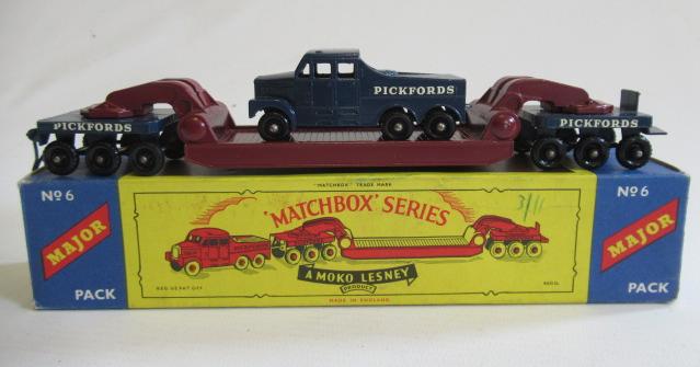 Matchbox major pack 6 pickfords articulated low loader, box e, model m ...