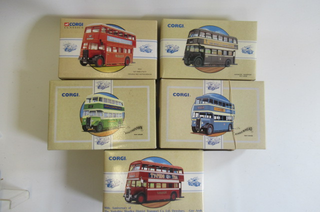 Five corgi classic bus models comprising five guy arab buses | Hartleys ...