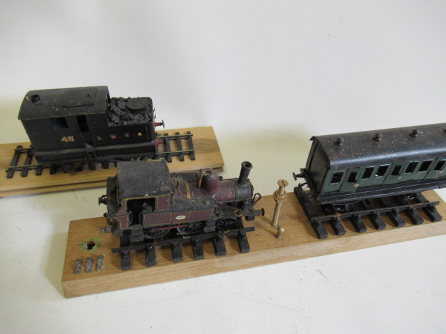 Two static model locomotives unknown comprising 2-4-0 steam locomotive ...