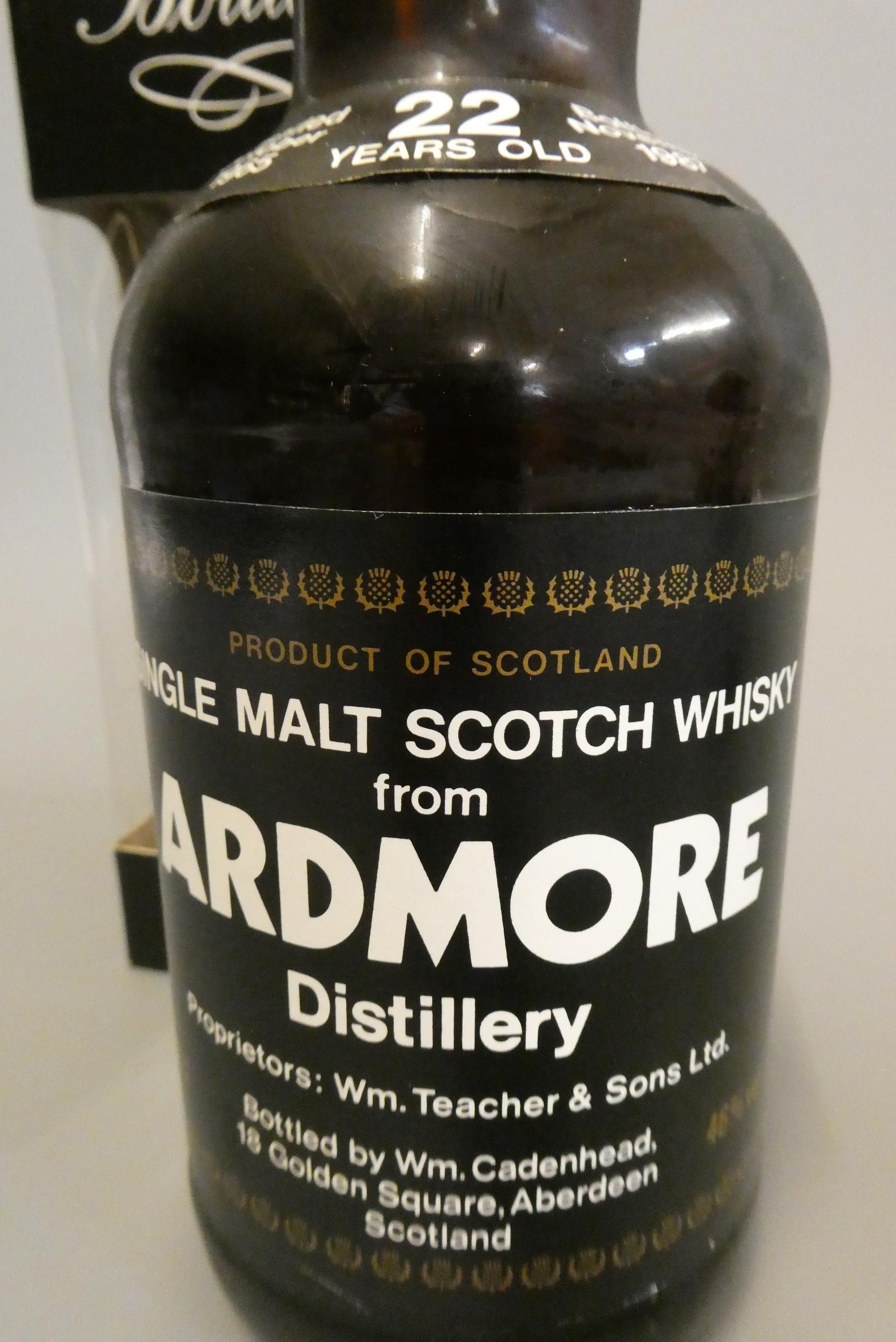 1 bottle ardmore 22 year old single malt whisky, 46%, distilled october ...