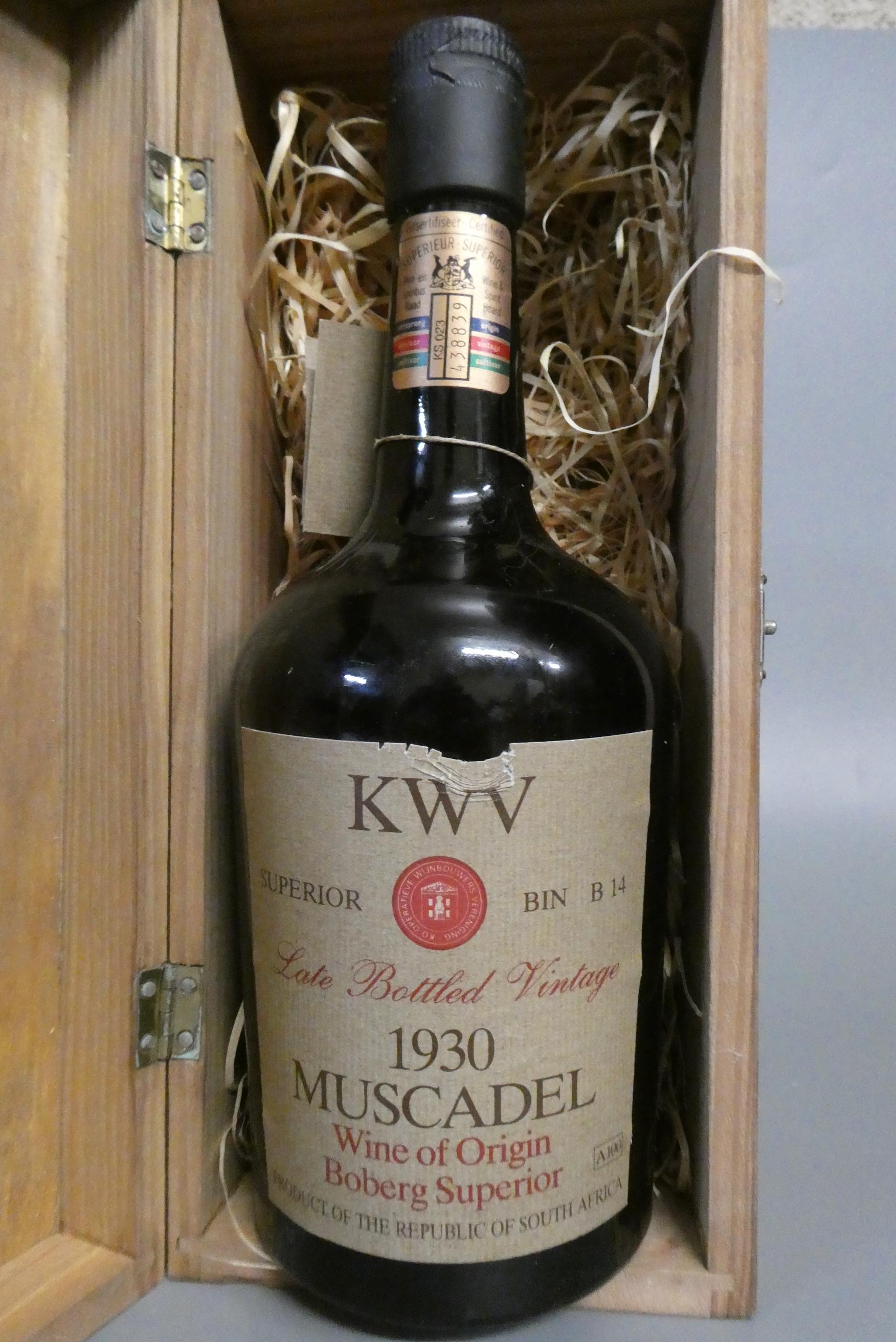 1 bottle kwv 1930 muscadel, lbv, bin b14, boxed (est. plus 24% premium ...