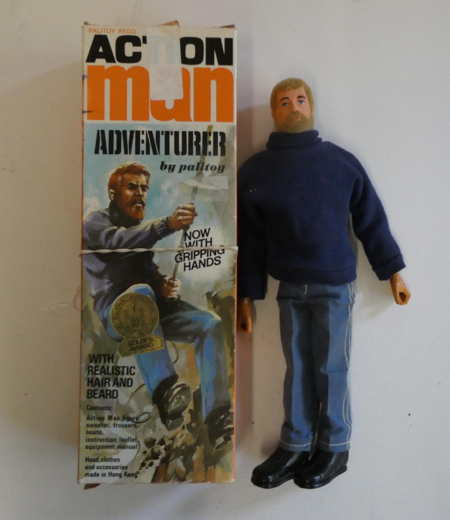 Boxed early action man adventure, new outfit, tan hair and beard, box ...