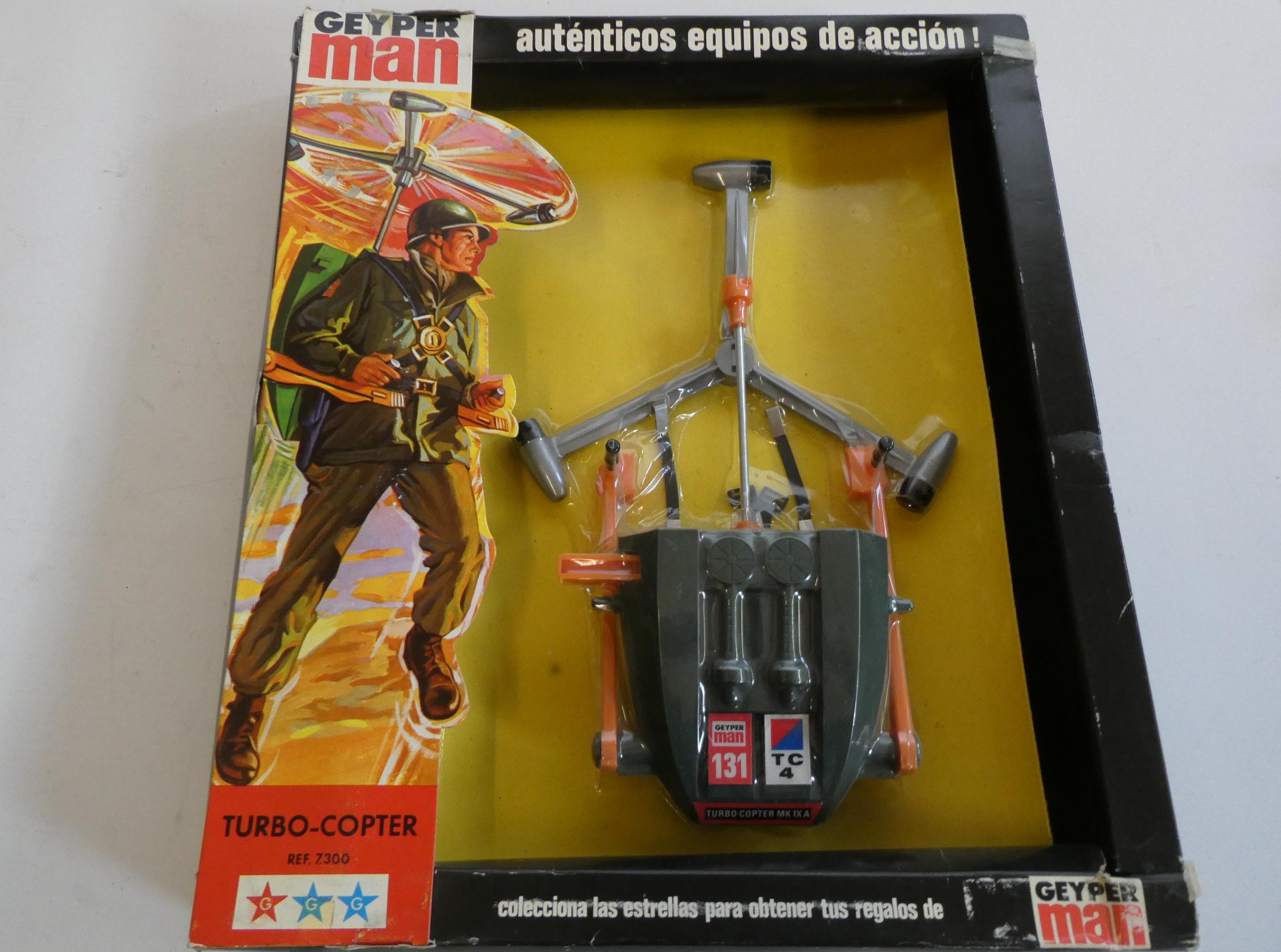 Geyper man (action man) turbo-copter, unopened in display packaging ...