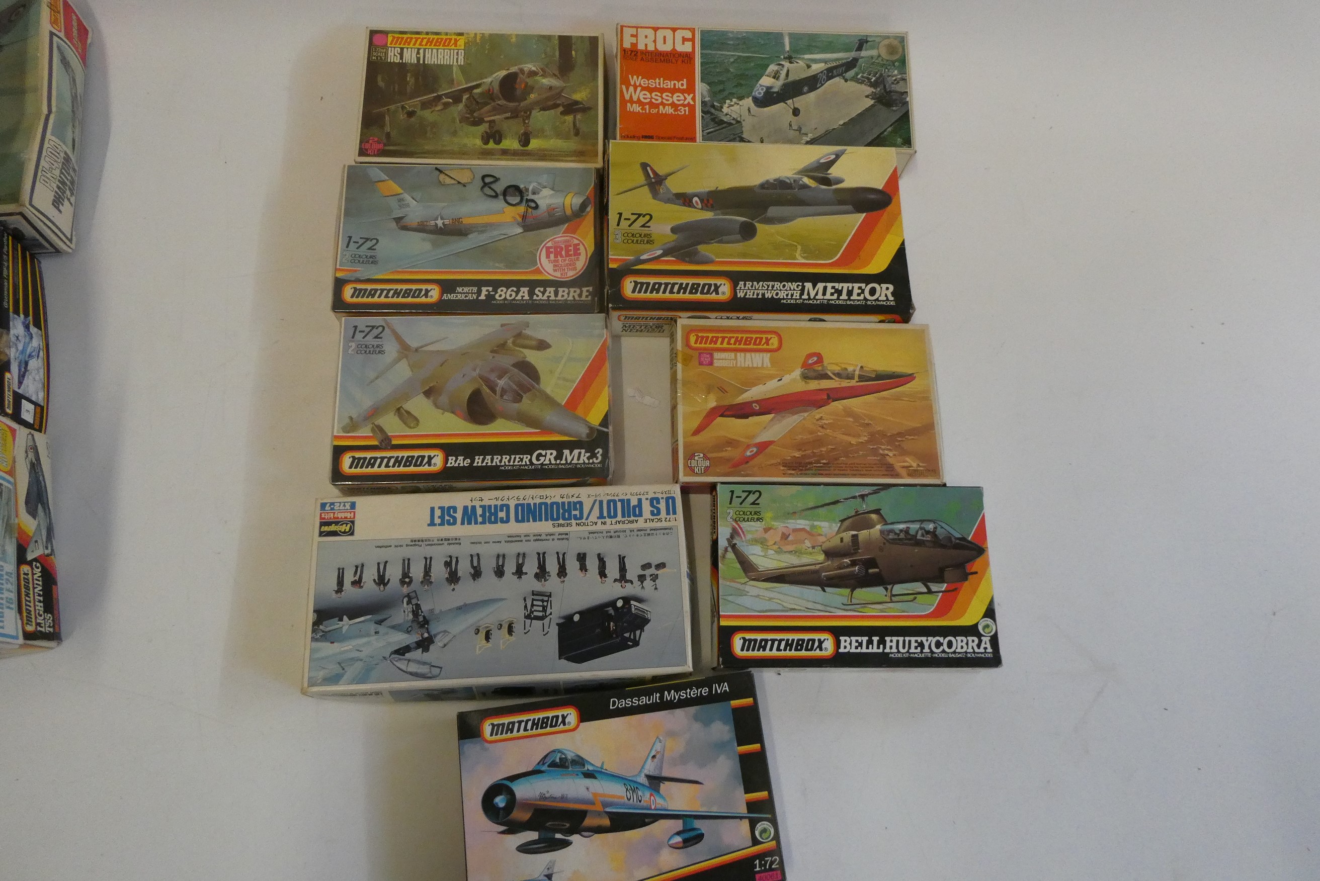 Twenty 1/72nd scale model aircraft kits by matchbox, most models of ...