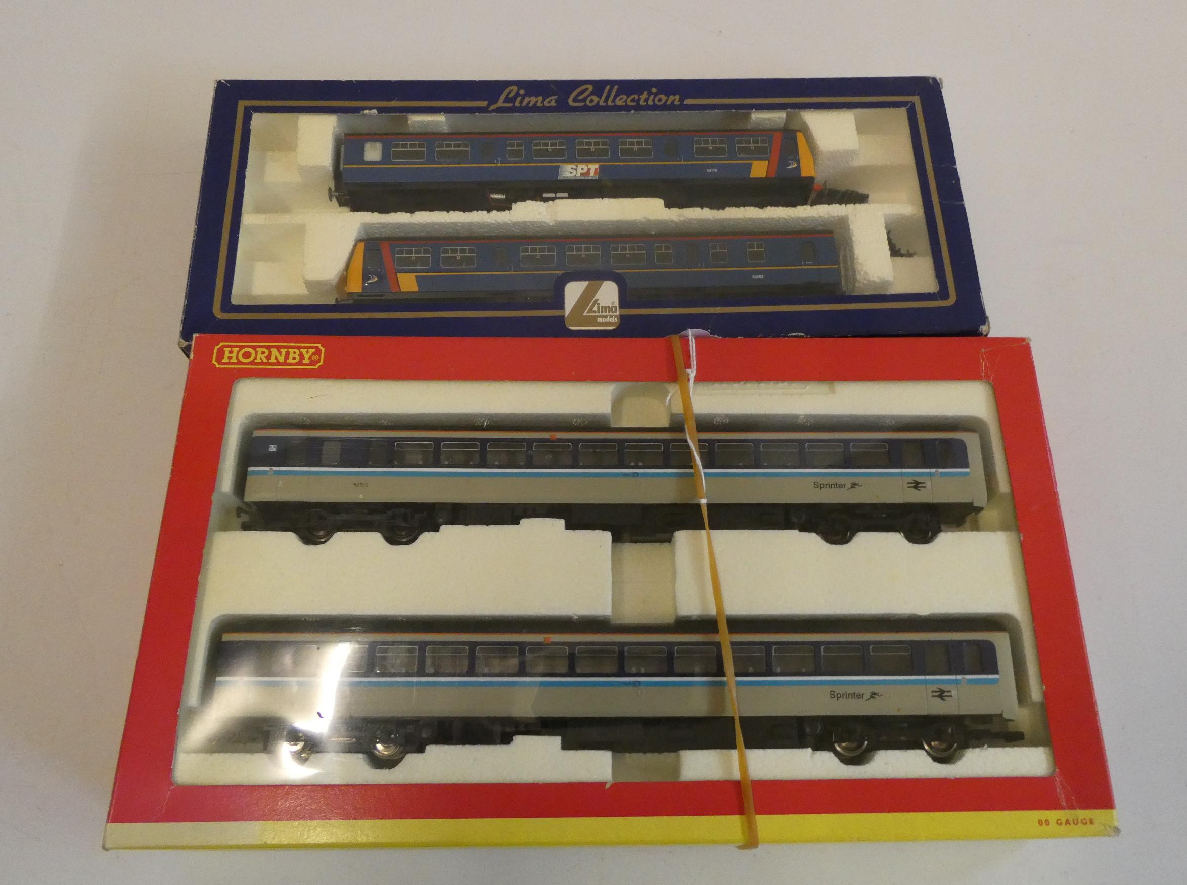 Lima models two car dmu, boxed, with some damage and parts missing, and ...