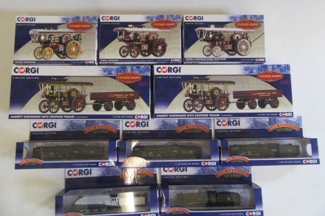Corgi modern issues vintage glory comprising three showmans engines ...
