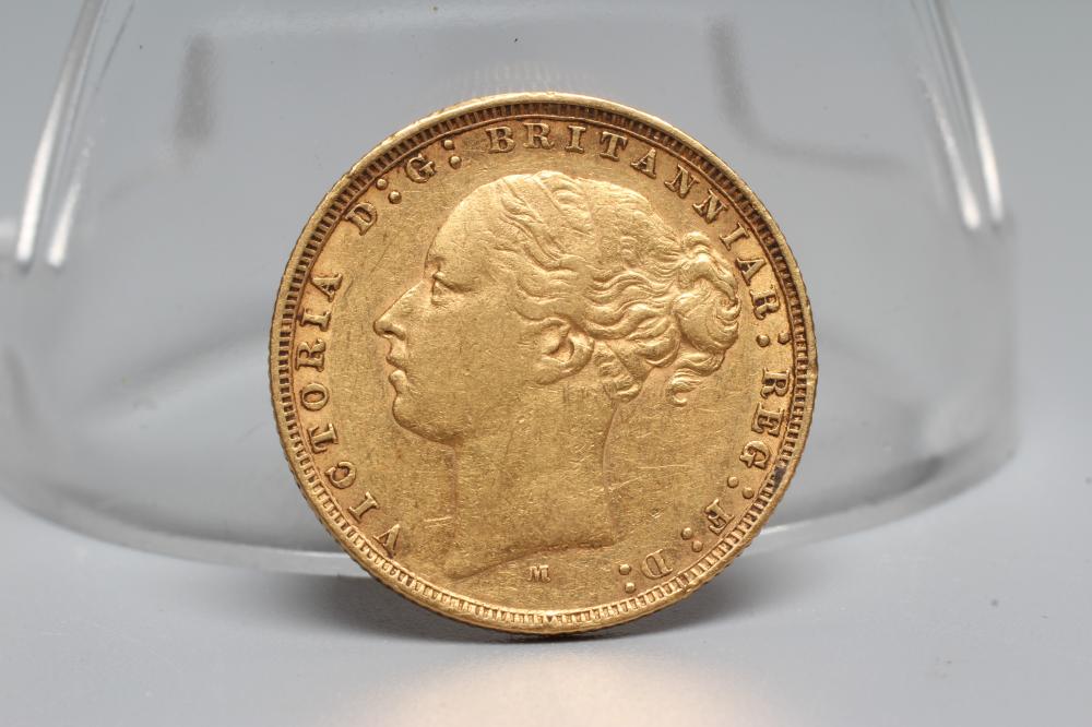 A victoria yh sovereign, 1879, melbourne mint, 7.9g (est. plus 20% ...