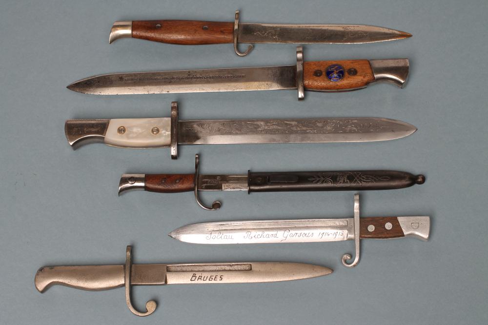 Four belgian souvenir miniature bayonets | Hartleys Auctioneers & Valuers