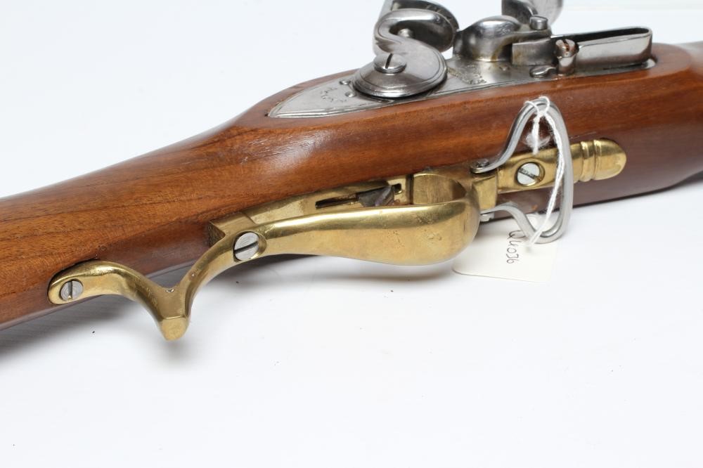 An inert flintlock baker rifle of modern high quality production with ...