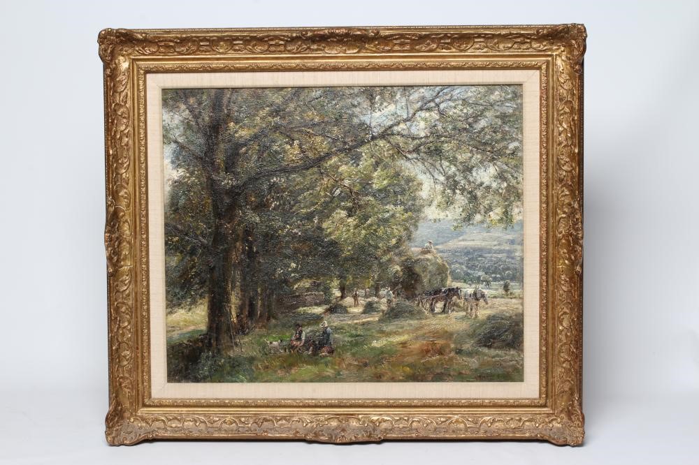 Herbert f royle (1870-1958) hay time in the dale, signed lower right ...