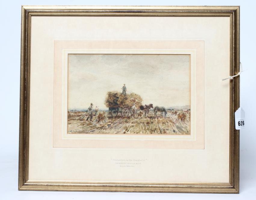 Herbert f royle (1870-1854/58) harvesters in the cornfield, signed ...