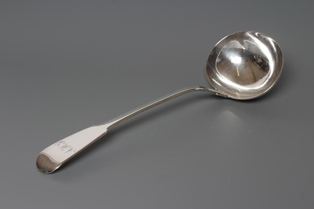 A late george iii silver soup ladle, maker's mark gb, london 1819, in ...