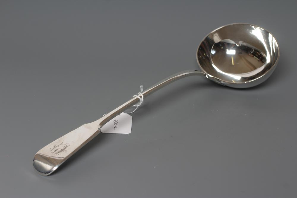 A victorian silver soup ladle, maker's mark ga, london 1858, in fiddle ...