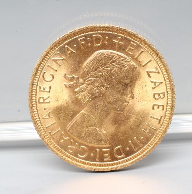 An elizabeth ii sovereign, 1963, 8g (est. plus 20% premium) | Hartleys ...