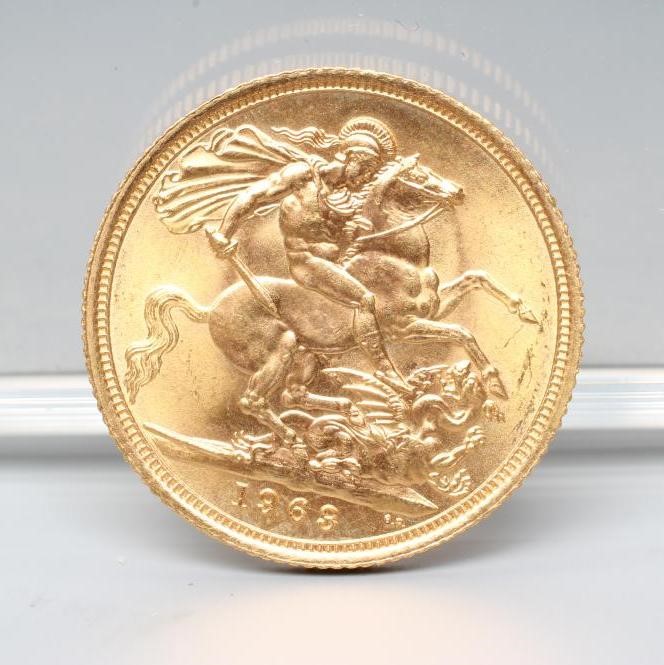 An elizabeth ii sovereign, 1963, 8g (est. plus 20% premium) | Hartleys ...