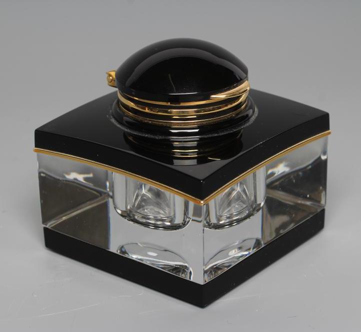 A montblanc meisterstuck square glass inkwell | Hartleys Auctioneers ...