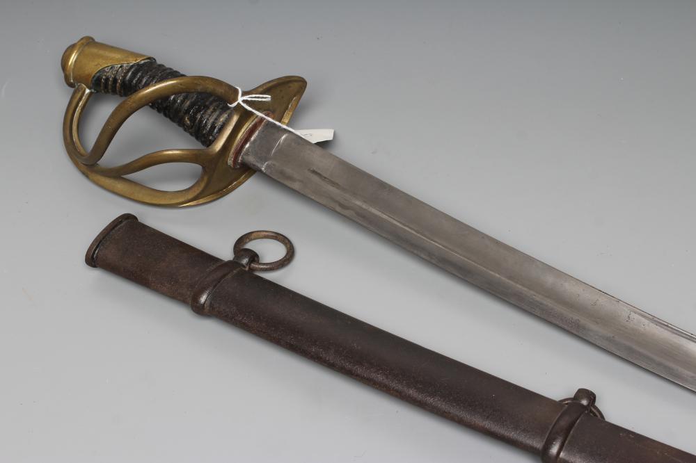 A french m1822 light cavalry sabre with 35 1/2" curved blade, brass ...