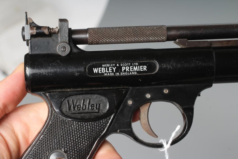 A webley & scott premier .22 air pistol with 6 3/8" barrel, front sight ...