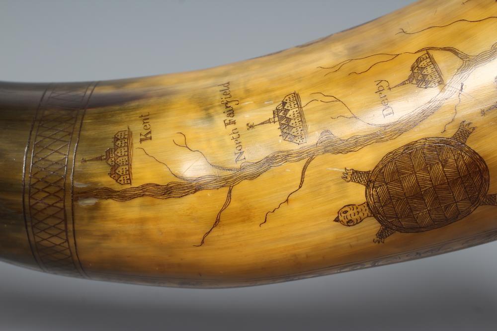 A horn powder flask | Hartleys Auctioneers & Valuers