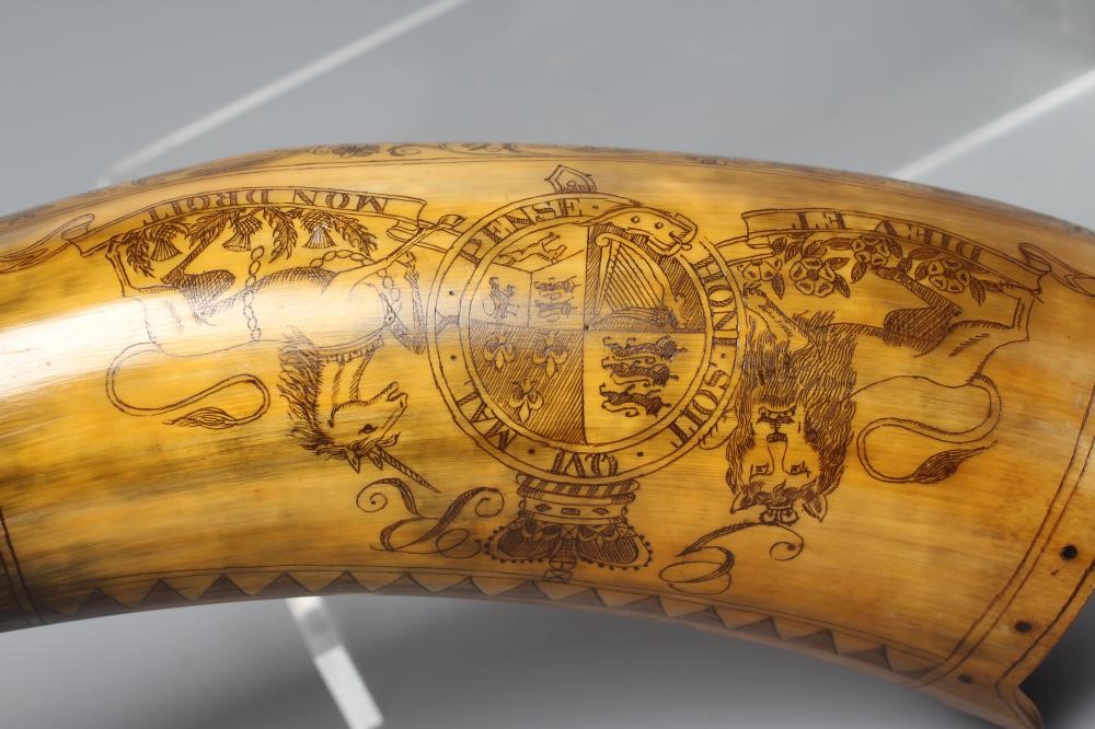 A horn powder flask | Hartleys Auctioneers & Valuers