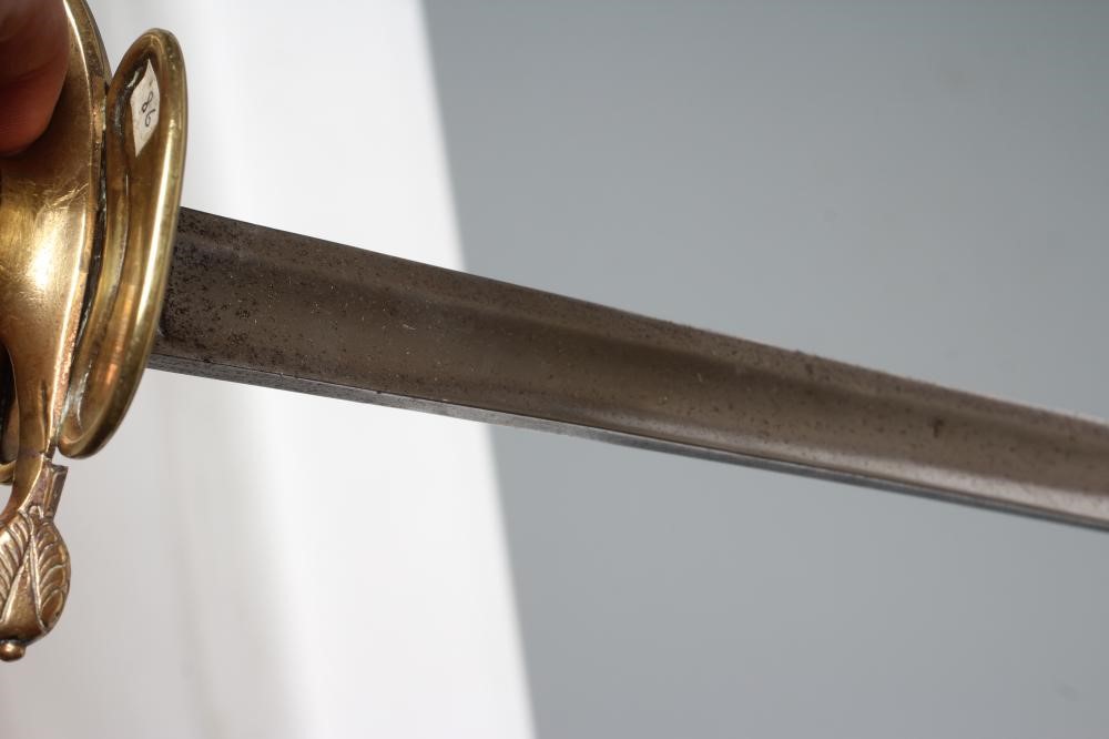 A british 1786 pattern infantry officer's sword with 32" blade, brass ...