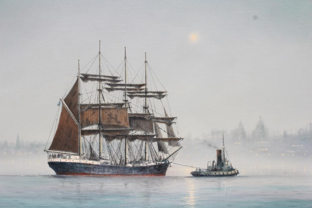 Jack rigg (1927-2023) harbour scene with sailing | Hartleys Auctioneers ...