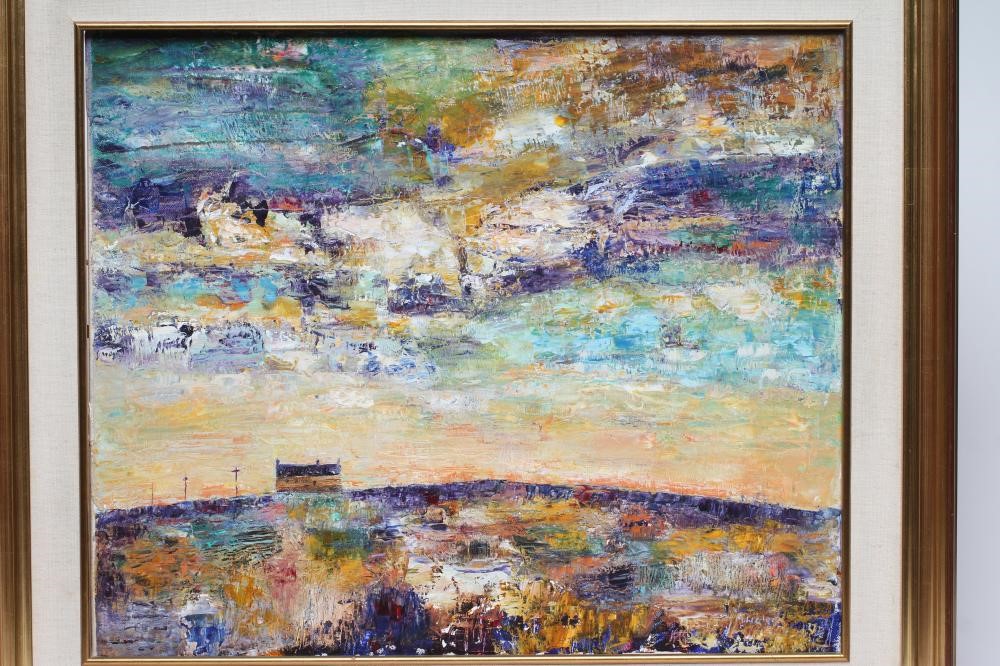 Marie walker last (1917-2017)" lonely cottage", oil on canvas, signed ...