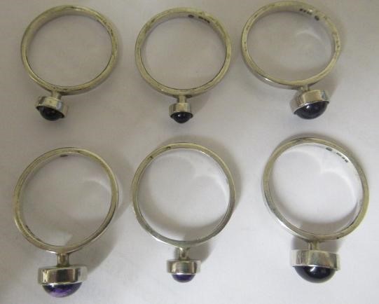 A wendy ramshaw silver and amethyst stacking ring | Hartleys ...