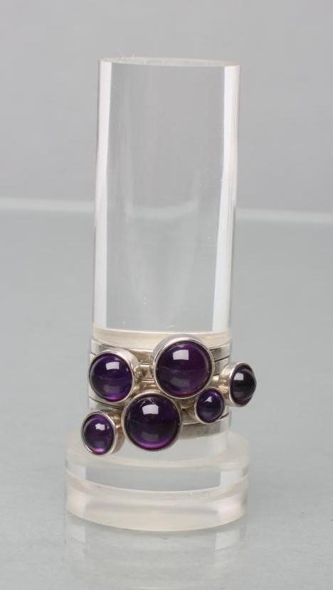A wendy ramshaw silver and amethyst stacking ring | Hartleys ...