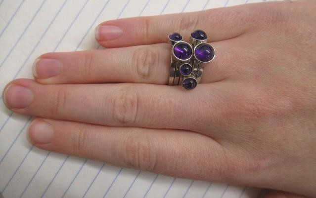 A wendy ramshaw silver and amethyst stacking ring | Hartleys ...