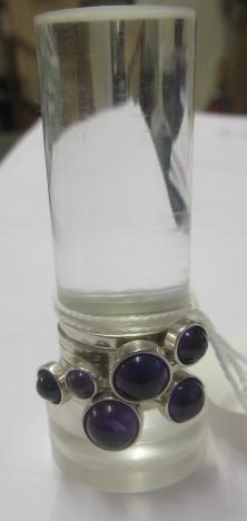 A wendy ramshaw silver and amethyst stacking ring | Hartleys ...