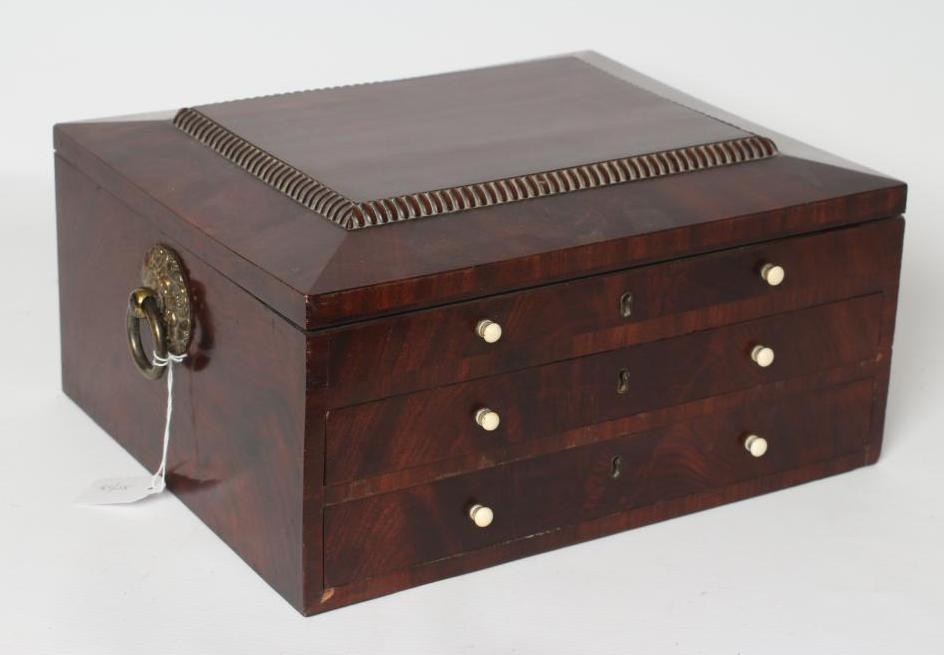 A regency mahogany work box | Hartleys Auctioneers & Valuers
