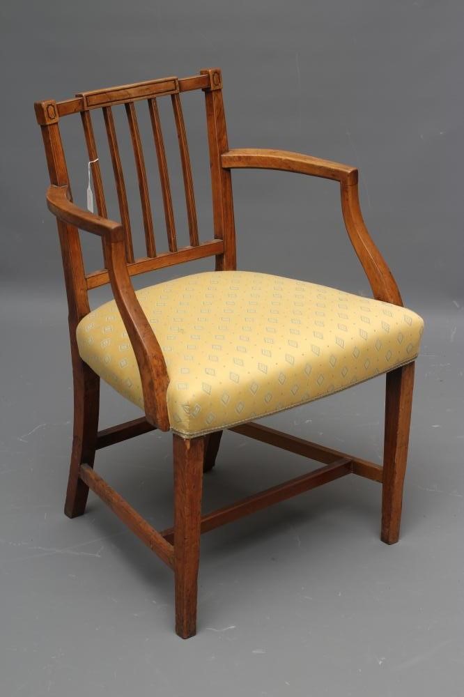 A late georgian elm elbow chair in the sheraton style | Hartleys ...