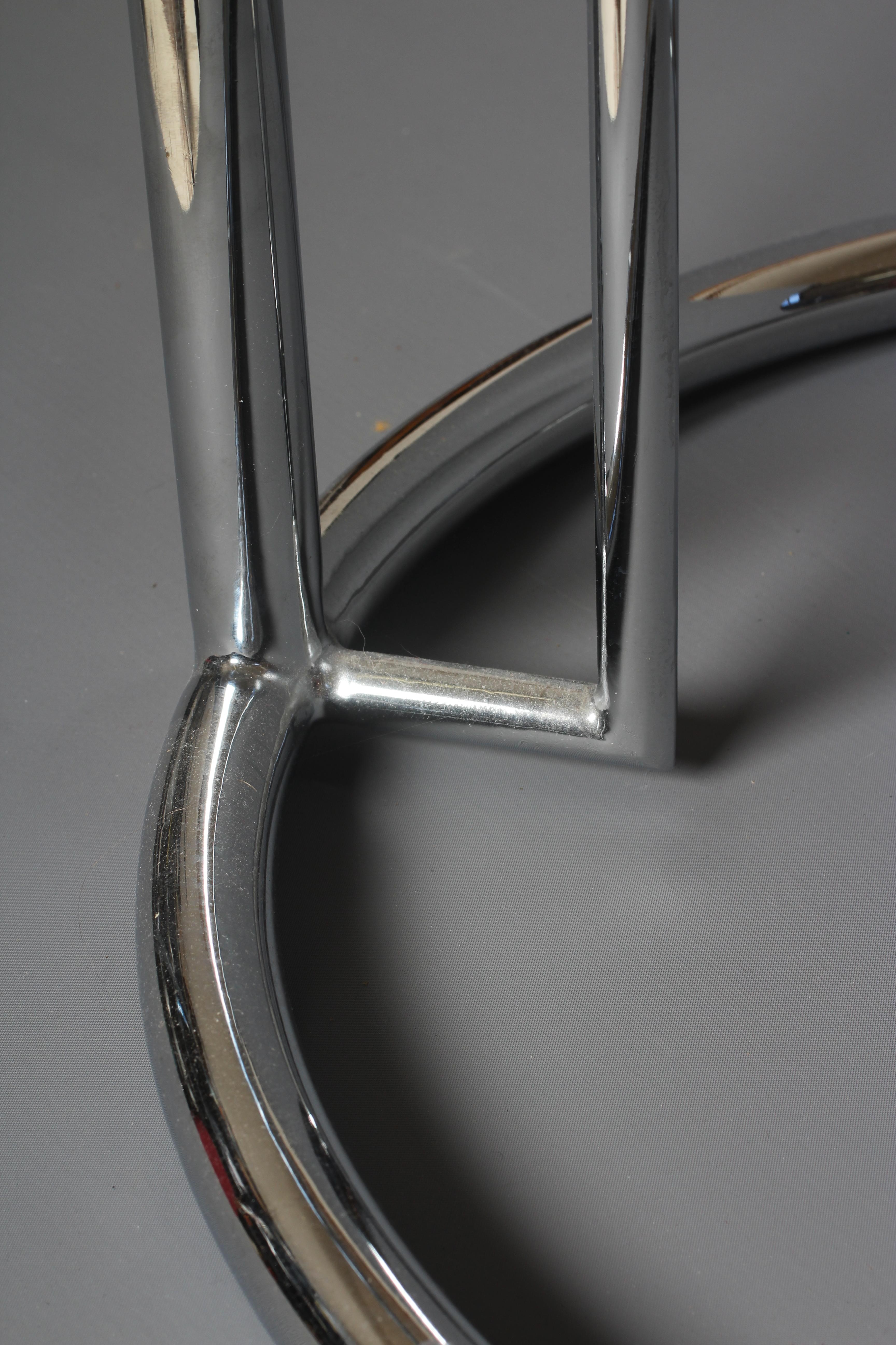 After eileen gray - an adjustable e1027 side table, modern, the chromed ...