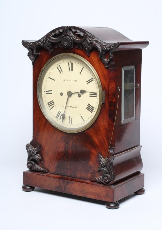 A mahogany cased table clock signed stringer stourbridge | Hartleys ...