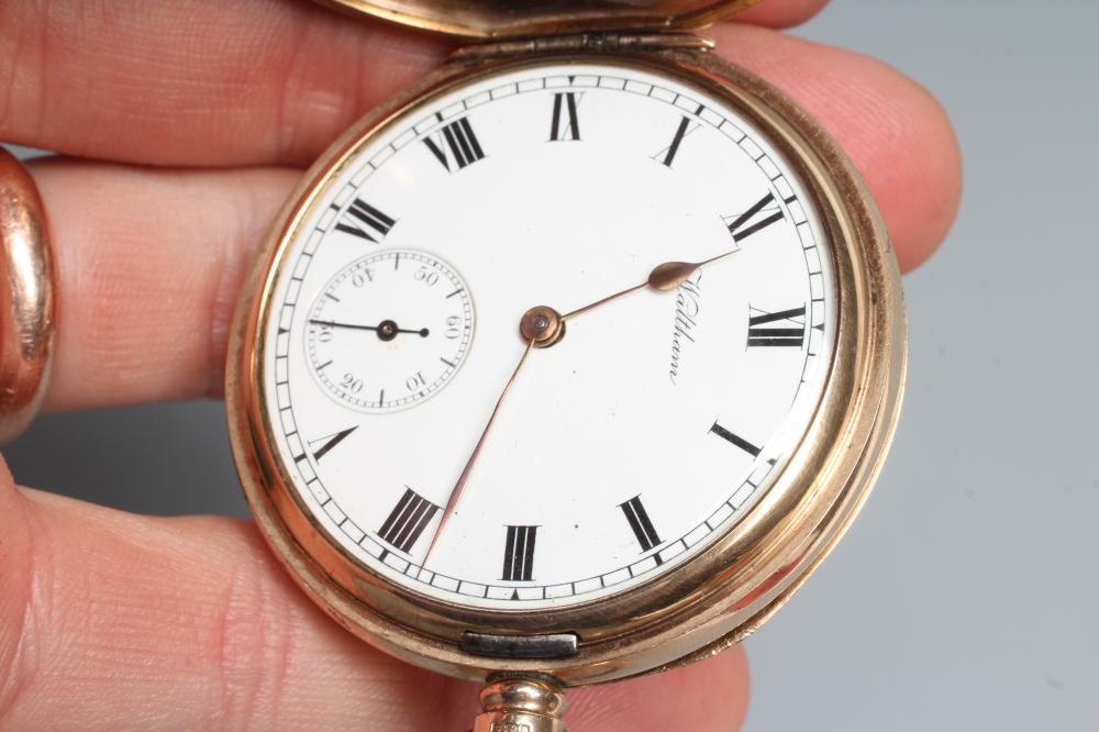 A 9ct gold top wind waltham hunter pocket watch | Hartleys Auctioneers ...