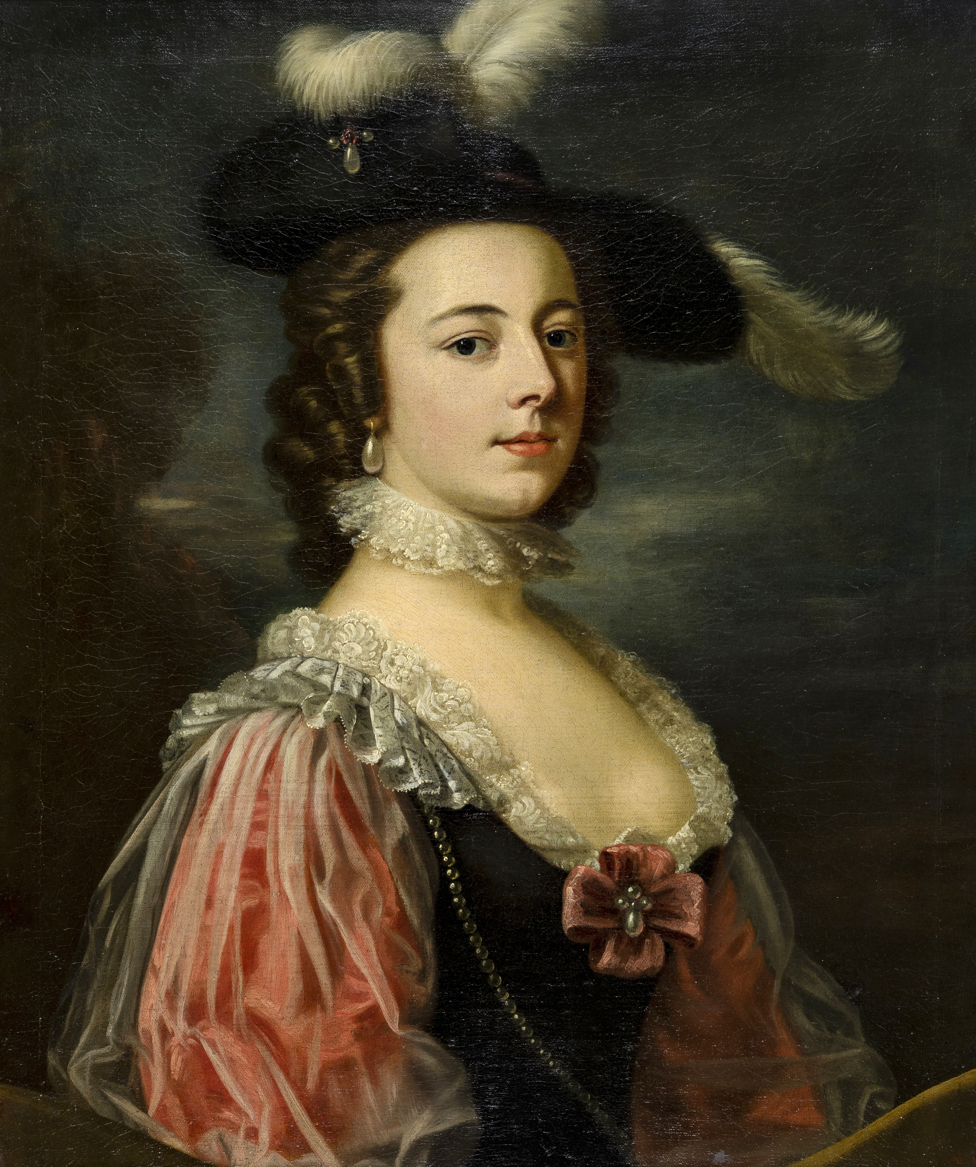 Attributed to thomas hudson (1701-1779) portrait of lady bletchey in a ...