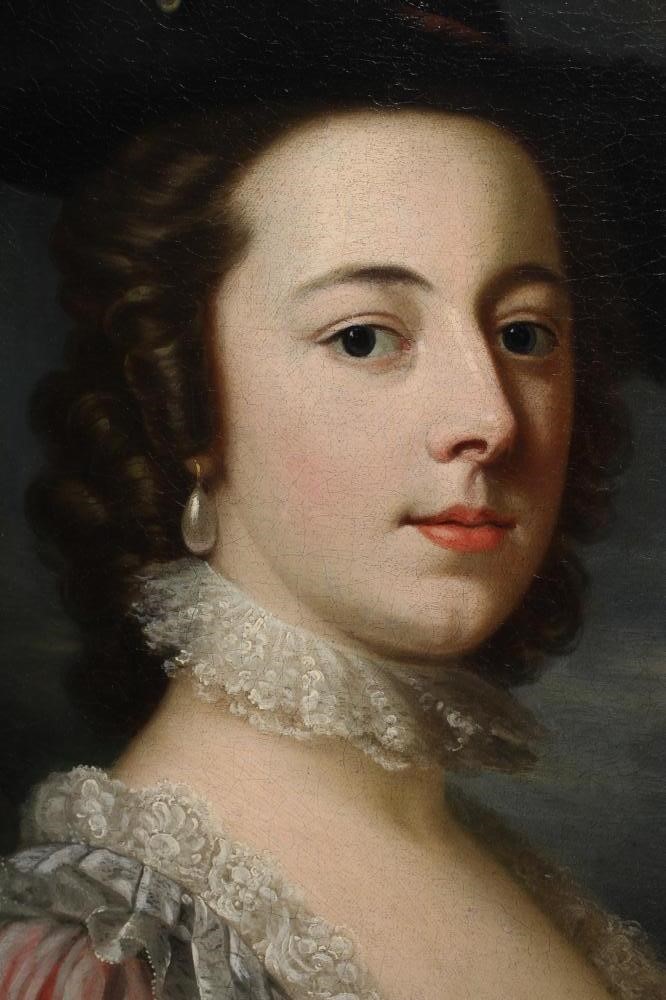 Attributed to thomas hudson (1701-1779) portrait of lady bletchey in a ...