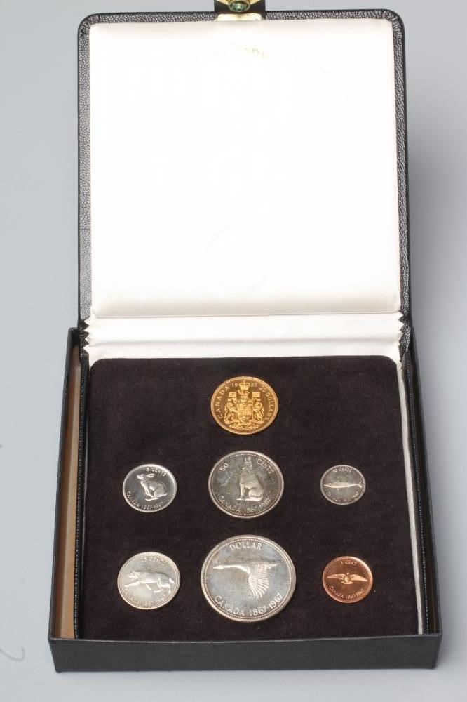 A canadian (ottawa) seven coin confederation centennial commemorative ...