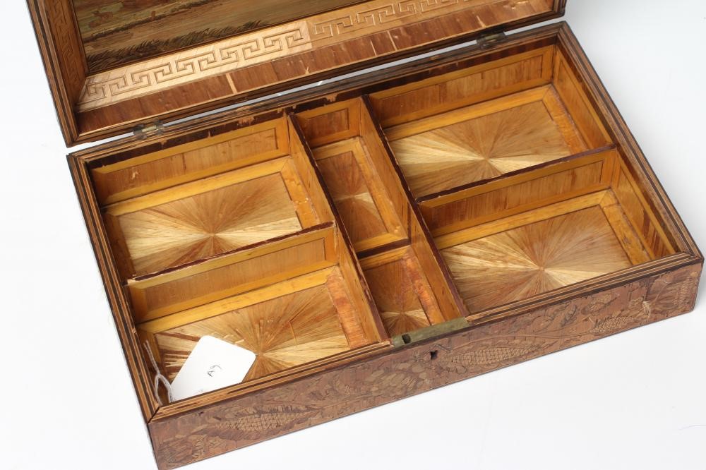 A napoleonic prisoner of war straw work box of plain oblong form ...