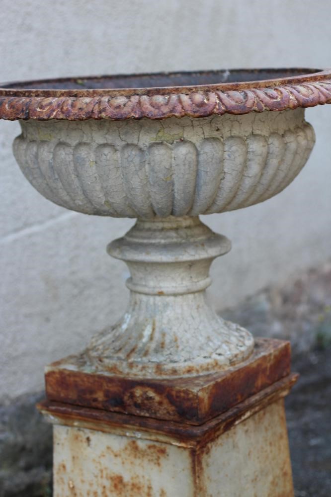 A victorian cast iron garden urn | Hartleys Auctioneers & Valuers