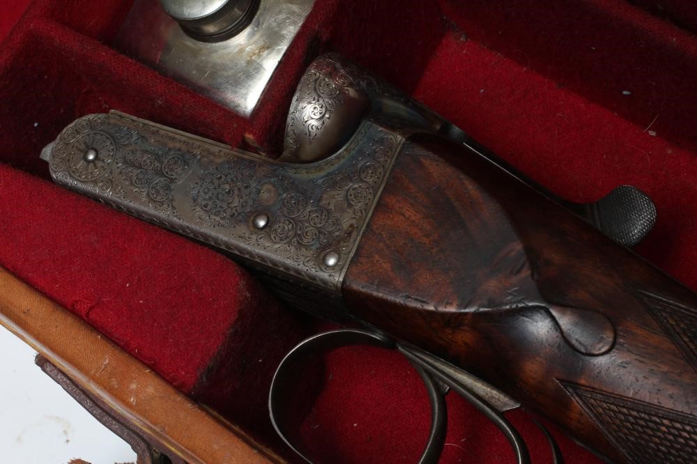 A cased charles ingram 12 bore side by side shotgun | Hartleys ...