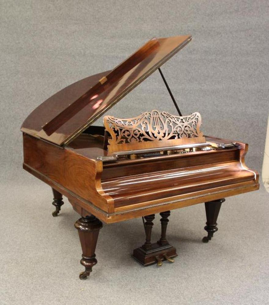 A lipp & sohn walnut boudoir grand piano | Hartleys Auctioneers & Valuers