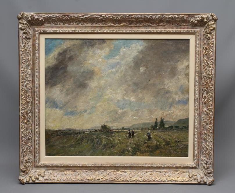 Herbert royle (1870-1958) haymaking towards ravenscar | Hartleys ...