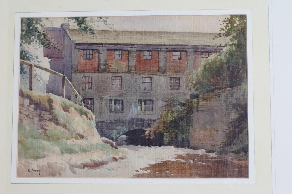 Daniel binns (1896-1964) view of an old mill and snow bound river ...